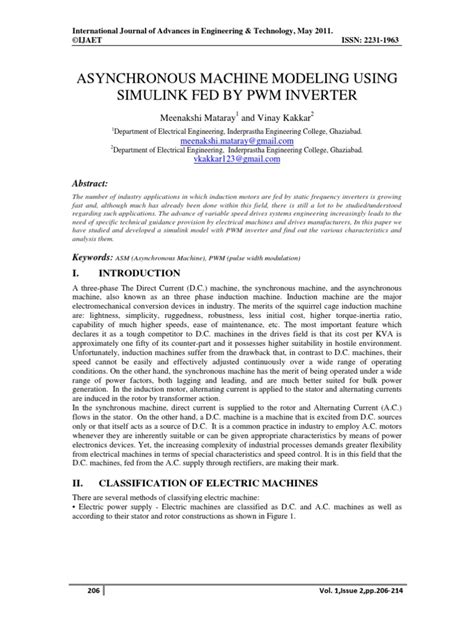 25asynchronous Machine Modeling Using Simulink Fed By Pwm Inverter