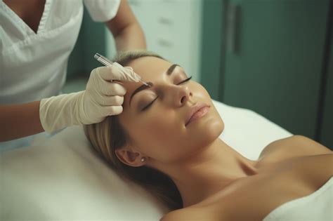 Premium Photo Young Woman Receiving Eyelid Injection