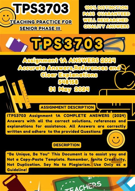 TPS3703 Assignment 1A 2024 Complete Answers 548158 31 MAY 2024 Accurate Answers