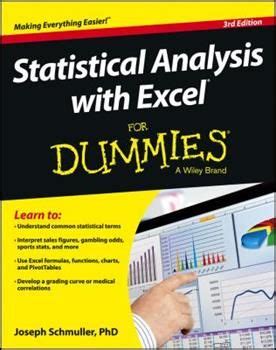 Statistical Analysis With Excel For Dummies By Joseph Schmuller
