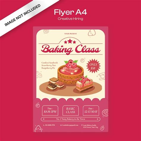 Premium Vector Baking Class Pink Flyer