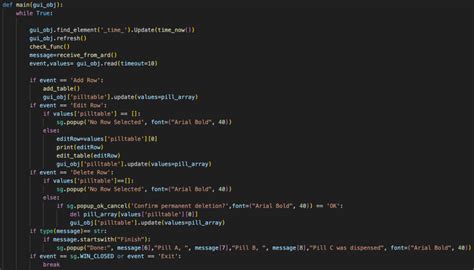 Raspberry Pi Code Explanation PS5888 CY2003 Pill Dispenser