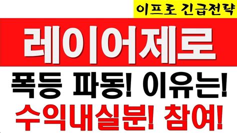 레이어제로 코인 폭등 파동 이유는 수익 내실분 참여 Youtube