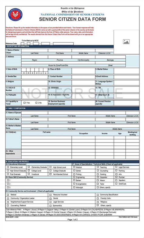 Ncsc Data Form Pdf Download For Senior Citizens Owwa Member