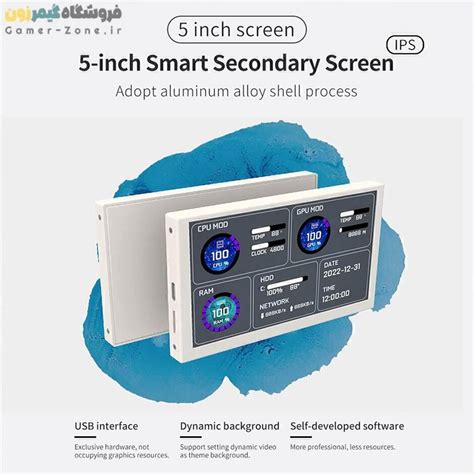 مانیتور 5 اینچی وضعیت سیستم با قابلیت نمایش انیمیشن و تصاویر متحرک مدل Wownova 5inch Ips Usb
