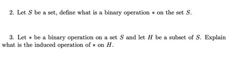 Solved Let S Be A Set Define What Is A Binary Operation Chegg