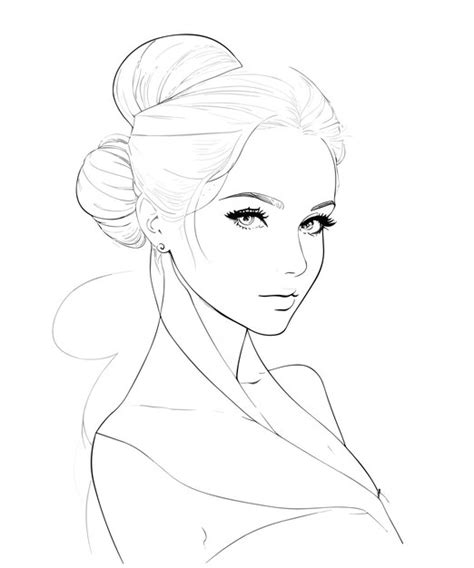 Premium Vector A Sketch Of A Woman With A Bun