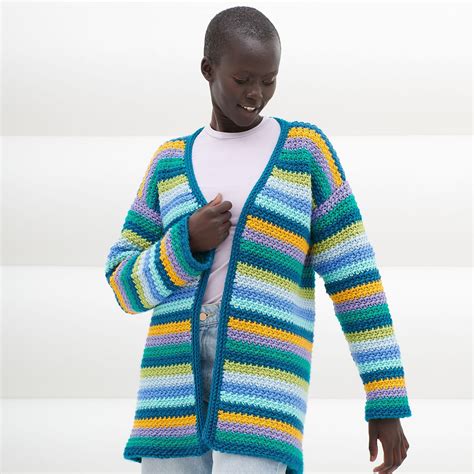 Crochet Patterns Galore Textured Stripes Cardigan