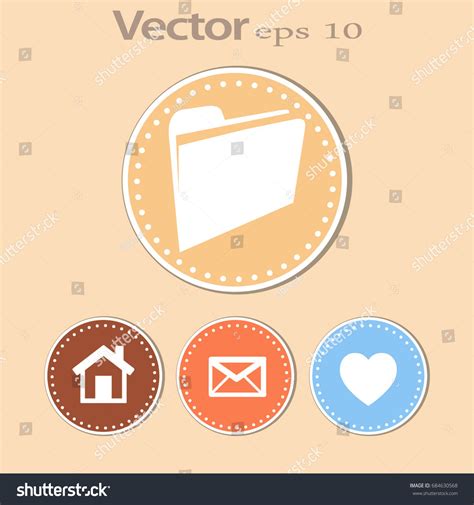 Folder Icon Trendy Flat Style Isolated Stock Vector Royalty Free 684630568