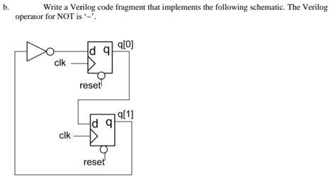Solved B Write A Verilog Code Fragment That Implements The