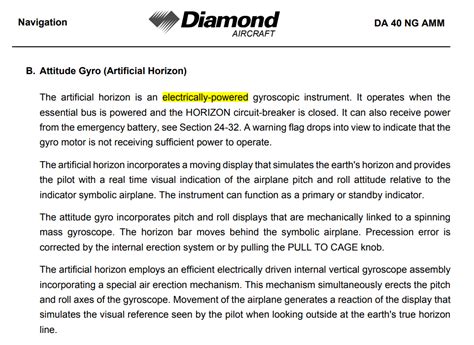 Flight Instruments Is The Attitude Gyro Artificial Horizon