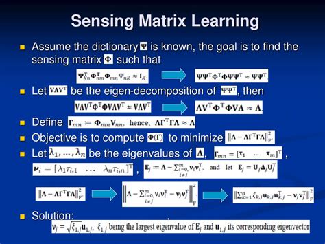 Ppt Learning To Sense Sparse Signals Simultaneous Sensing Matrix And Sparsifying Dictionary