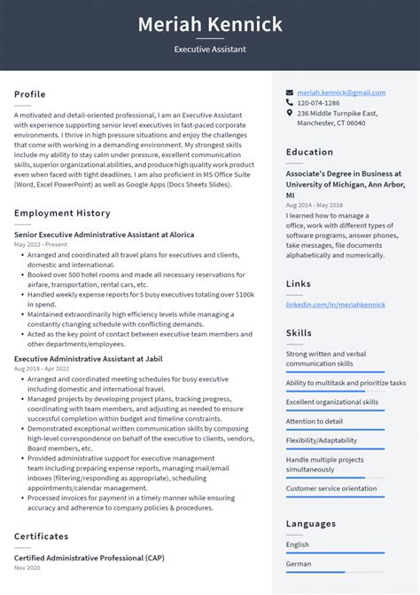 Executive Assistant Resume Example And Writing Guide Resumelawyer