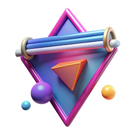 Vibrant 3d Geometric Shapes Abstract Art Design 56555012 Png