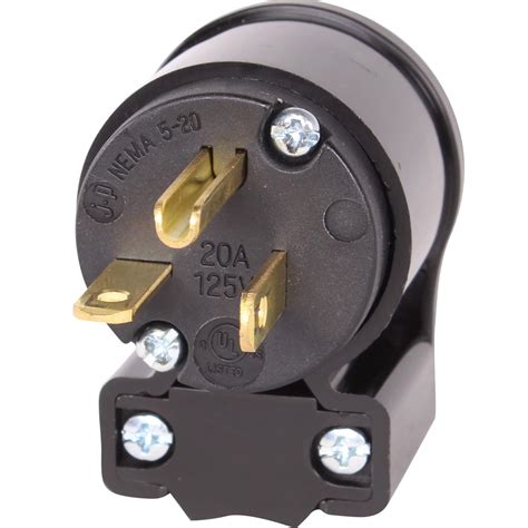 Journeyman Pro 20 Amp 120 125 Volt Nema 5 20p 2pole 3wire Straight Blade 90 Degree Right
