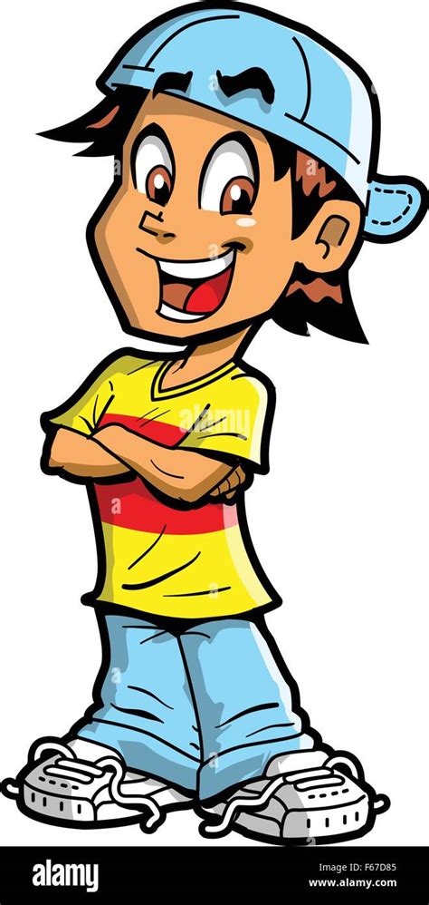 Cartoon Man Crossed Arms Banque Dimages Vectorielles Alamy