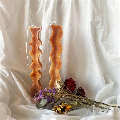 Squiggle Marble Candle Unique Waving Shape Candle Kawaii Etsy