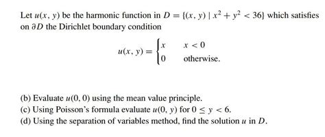 Solved Let U X Y Be The Harmonic Function In Chegg