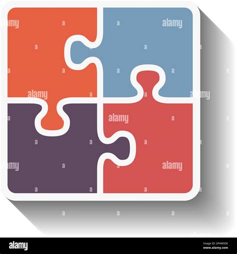 Puzzle Square With Diagonal Shadow Flat Design Vector Eps10 Illustration Stock Vector Image