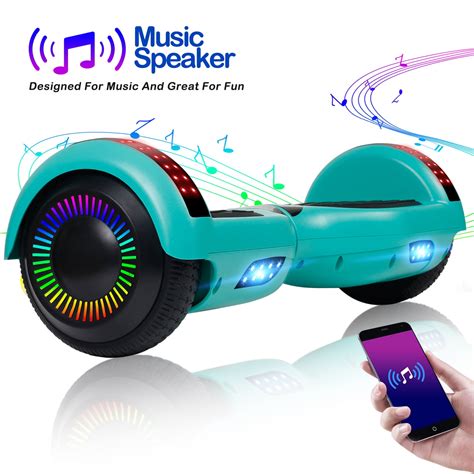 Sisigad Hoverboard With Music Synced Bluetooth Led Lights 6 5 Certified Two Wheel Self