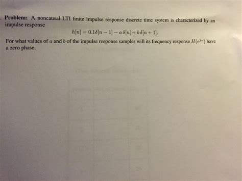 Solved A Noncausal Lti Finite Impulse Response Discrete Time