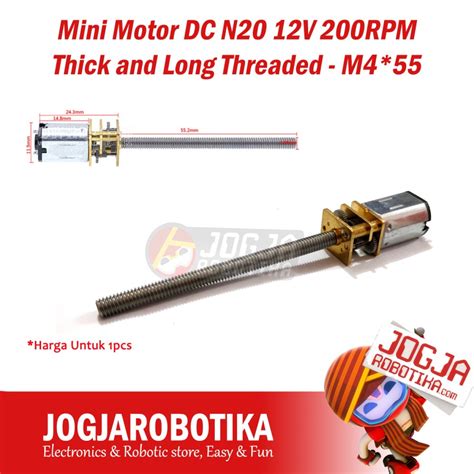Jual Mini Motor Dc N20 12v 200rpm Thick And Long Threaded M455 As Ulir