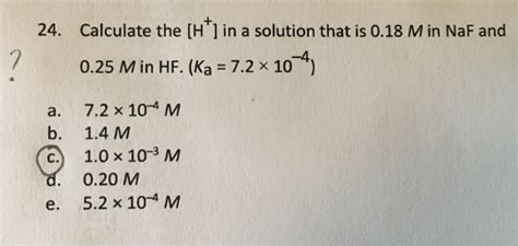 Solved Calculate The H In A Solution That Is M In Chegg Com