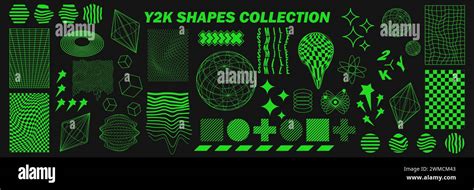 Abstract Geometry Wireframe Shapes And Patterns Cyberpunk Elements Signs And Perspective Grids