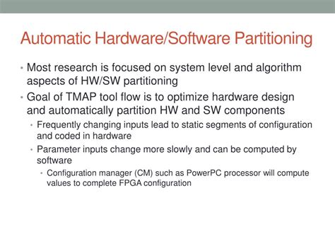 ppt run time reconfiguration for automatic hardware software