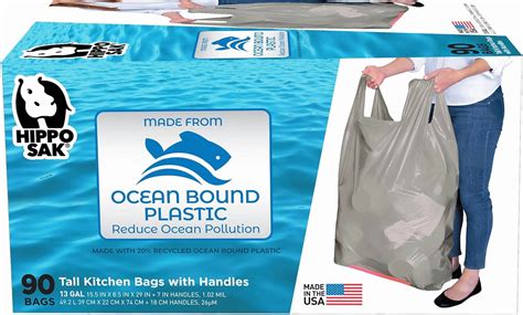 Tall Kitchen Garbage Bags With Ergonomic Handles 13 Gallon Trash Bags