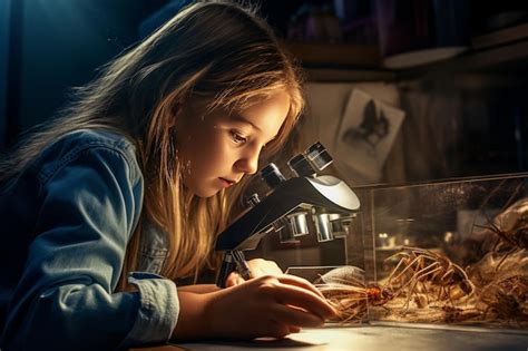 Premium Photo Exploring The Intricate World A Girls Microscopic
