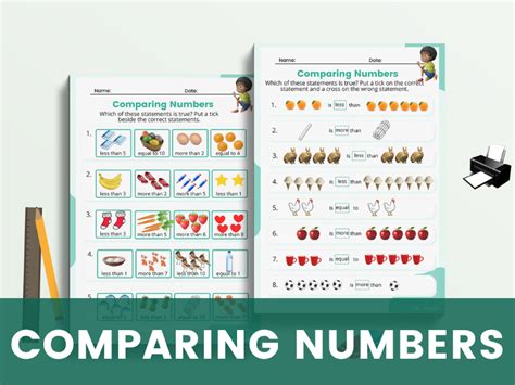 Free Year 1 Comparing Numbers Worksheets Teaching Resources