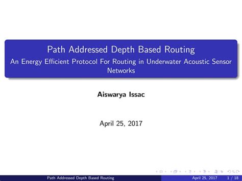 path addressed depth based routing ppt