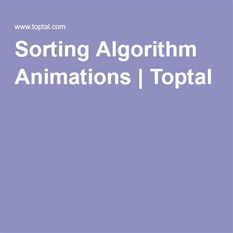 Sorting Algorithm Animations Algorithm Sorting Animation