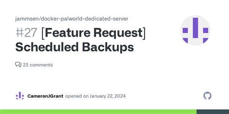 Feature Request Scheduled Backups · Issue 27 · Jammsendocker