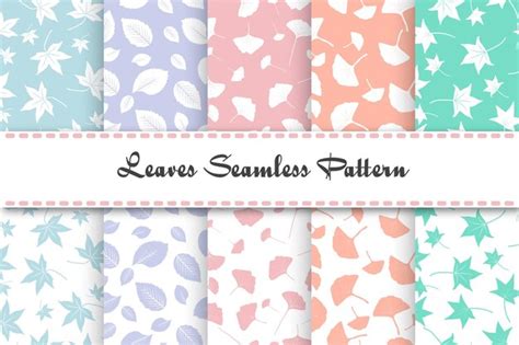 가을 잎 패턴의 사랑스러운 부드러운 컬렉션 벡터 일러스트 레이 션 프리미엄 벡터