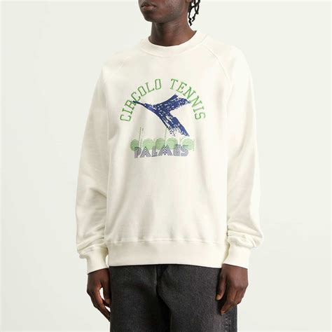 Diadora Mens X Palmes Legacy Crew Sweat In Snow White Diadora