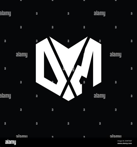 Dm Logo Monogram Abstract Hexagon Shape Vector Images Design Template