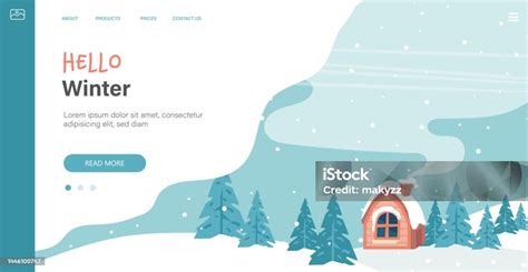 마을 휴일 템플릿의 겨울입니다 귀여운 집과 나무가 있는 겨울 풍경 메리 크리스마스 인사말 카드 템플릿 플랫 스타일의 벡터 그림