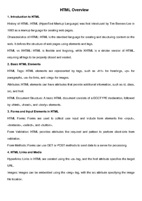 html overview master html with this comprehensive set of notes