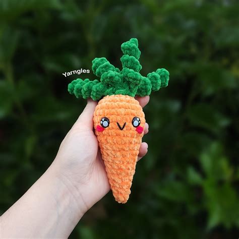 Tiny Carrots Crochet Pattern Small No Sew Crochet Veggies Mini Play