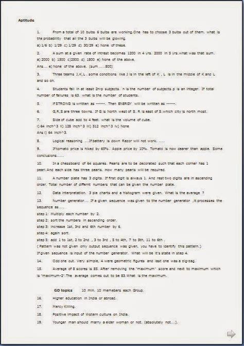 Engineering Aptitude Test Questions And Answers