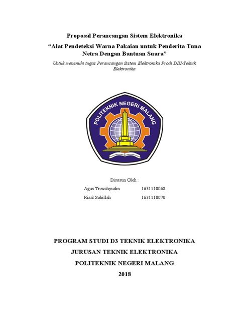 Alat Pendeteksi Warna Baju Untuk Tuna Netra Dengan Bantuan Suara Joss Pdf