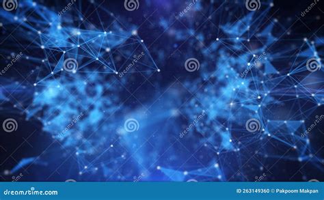 Blue Low Poly Digital Plexus Mesh Futuristic Technology Structure For Infographic Work