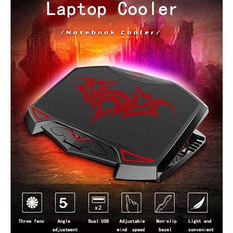 3FAN High Speed Fan Notebook Cooler With LED Silent Adjustable Laptop Cooling Pad Stand Shopee