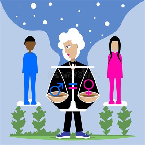 Abstract Illustration Of Gender Equality Concept Of Man And Woman Stock