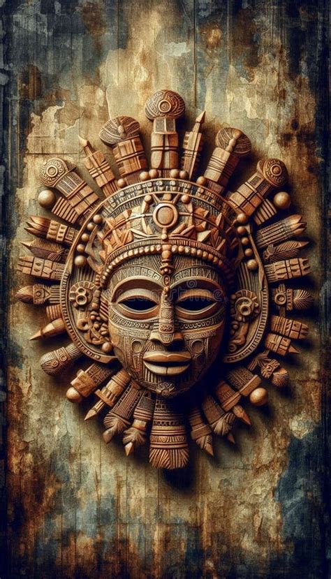 Ancient Warrior Mask Traditional Art From Our Ancestors Stock Image
