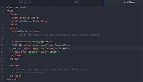 Javascript Form Action Submit For Electron Desktop App Stack Overflow