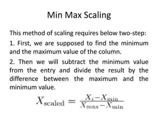 Data Preprocessing Feature Scaling Methods PPT