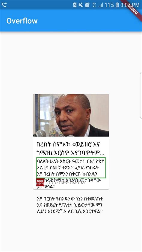 flutter text inside an expanded widget within a column overflowing